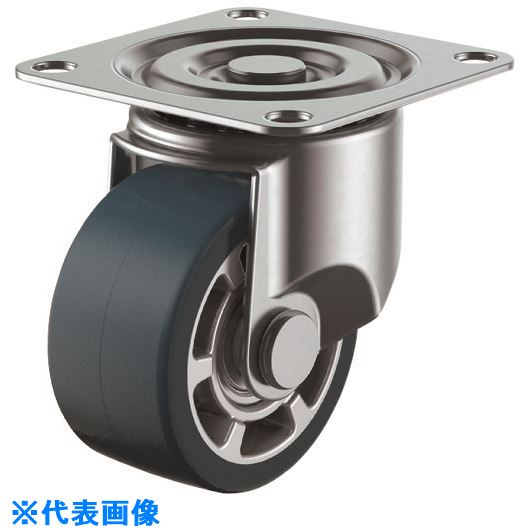 オレンジブック トラスコ中山　TRUSCOユーエイ プレート式 自在 低床キャスター ウレタン 車輪径65mm Hタイプ CAL−HG型 取付寸法71×71 〔品番:CALHG65AU〕[ 注番:1586435]特長●取付高さを限りなく低く...