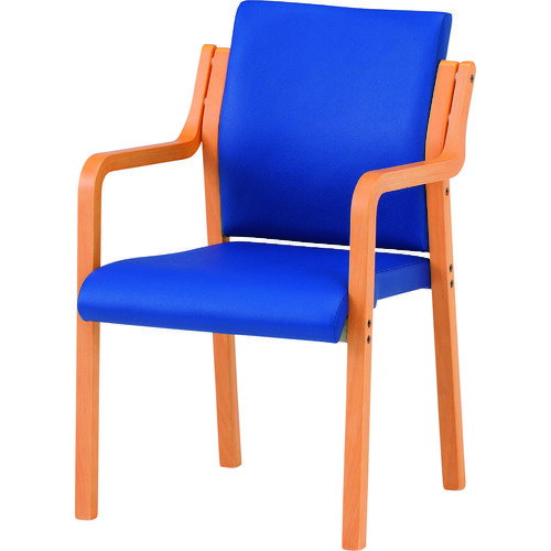 オレンジブック トラスコ中山　TRUSCOTOKIO 木製スタッキングチェア 肘付き FVM−6AL インディゴブルー 〔品番:FVM6ALIB〕[ 注番:1587614]特長●ブナ木材を使用を使用しているので温かみのある木製スタッキングチ...