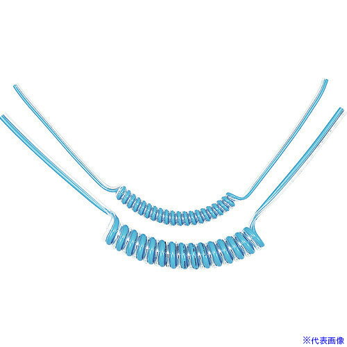 オレンジブック トラスコ中山　TRUSCOチヨダ スパイラルチューブ マルチスパイラル 外径4mm/使用範囲529mm 透明、青 〔品番:2MPS45S〕[ 注番:1589822]特長●2芯チューブのためイン・アウト配管がコンパクト。●チュ...