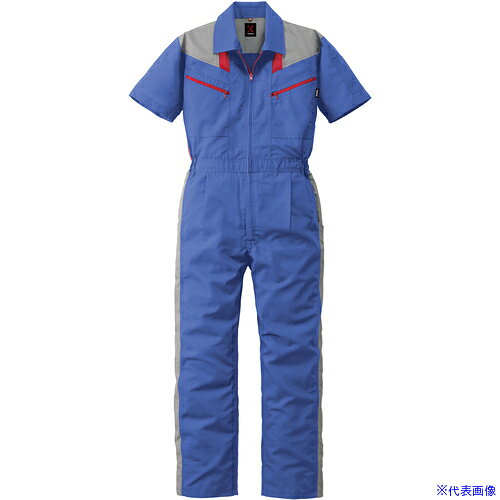 オレンジブック トラスコ中山　TRUSCOAUTO−BI SS(春夏)モデル カンサイ半袖つなぎ服253−015ロイヤルブルー−M 〔品番:253015M〕[ 注番:1622167]特長●衿元から肩にかけて・脇部分に鮮やかなレッドのメッシュ...