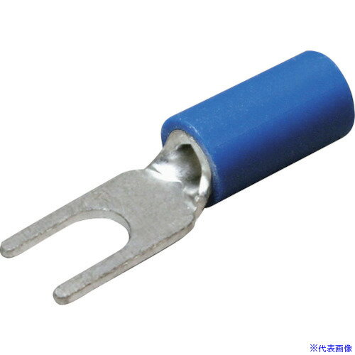 オレンジブック トラスコ中山　TRUSCOニチフ 絶縁被覆付圧着端子(Y形) 先開形 絶縁筒部ストレートタイプ(100PCS) 〔品番:TGV2Y3.5LBLU〕[ 注番:1686378]特長仕様●電線抱合範囲 より線(［［MM2］］)：1...