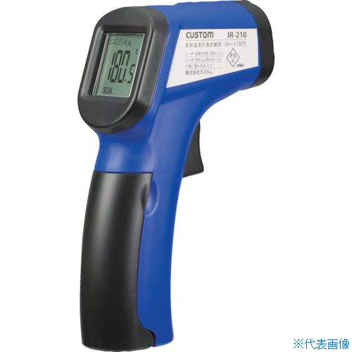 オレンジブック トラスコ中山　TRUSCOCUSTOM 放射温度計 〔品番:IR210〕[ 注番:1766710]特長●レーザーマーカー機能付き・小型コンパクトな表面温度測定用の温度計。●最高330℃まで測定可能。温度表示0.1℃単位。●測...