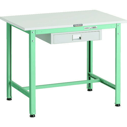 オレンジブック トラスコ中山　TRUSCOTRUSCO 軽荷重作業台(300kg)AE型 900X600XH740 薄型1段引出し付 ヤンググリーン色 〔品番:AE0960UDC1YG〕[ 注番:1833815]特長●膝上で邪魔にならない薄...