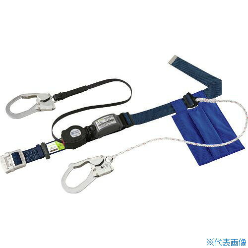 オレンジブック トラスコ中山　TRUSCOタイタン リーロックS2NEOライト ロック装置付巻取器+補助ロープ式胴ベルト ネイビー(墜落制止用器具) 〔品番:SLN505WNB〕[ 注番:1900029]特長●「2ウェイ切替」と「巻き取り」...