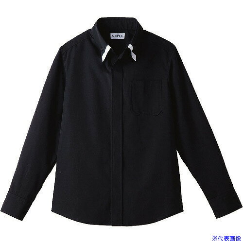 オレンジブック トラスコ中山　TRUSCOTKG サンペックスイスト レイヤードBD衿長袖シャツ LL ET−1312 BK×WT 〔品番:SSY3610〕[ 注番:1925396]特長●ポリエステル65%+綿35%/ブロード●左胸外ポケッ...