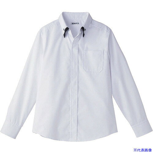 オレンジブック トラスコ中山　TRUSCOTKG サンペックスイスト レイヤードBD衿長袖シャツ SS ET−1311 WT×BK 〔品番:SSY3601〕[ 注番:1928466]特長●ポリエステル65%+綿35%/ブロード●左胸外ポケッ...