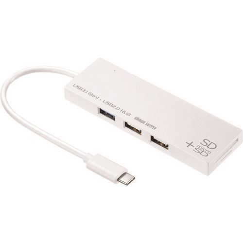 オレンジブック トラスコ中山　TRUSCOSANWA USB Type Cコンボハブ カードリーダー付き 〔品番:USB3TCHC16W〕[ 注番:2005341]特長●Type CのコンボハブにSDスロットとmicroSDスロットのついた...