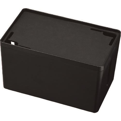 オレンジブック トラスコ中山　TRUSCOSANWA ケーブル&タップ収納ボックス 〔品番:CBBOXP1BKN2〕[ 注番:2008582]特長●見苦しい配線がスッキリ、上面に機器が置ける収納ボックスSサイズです。●電源タップやケーブルを...