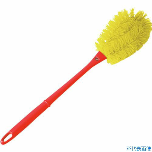 オレンジブック トラスコ中山　TRUSCOBURRTEC バーキュート柄付たわしMサイズソフト黄 柄(赤)BCTARH−MSY 〔品番:63207301〕[ 注番:2018458]特長●手の届きにくい場所の残渣もゴシゴシ落とします!●長い柄...