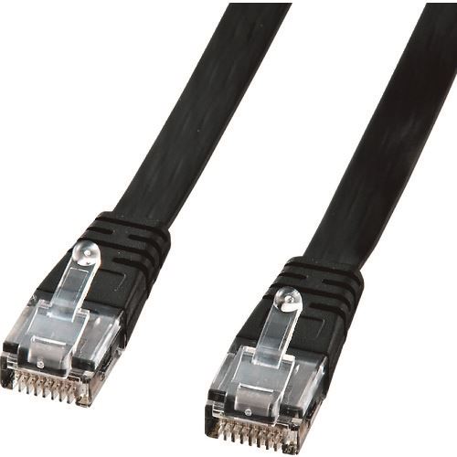 オレンジブック トラスコ中山　TRUSCOSANWA UTPエンハンスドカテゴリ5より線フラットケーブル(ブラック・5m) 〔品番:LAFL505K〕[ 注番:2027656]特長●厚さ1.4mmの超薄さで楽々配線、しかも1000BASE-...