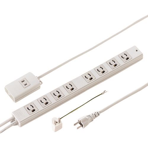 オレンジブック トラスコ中山　TRUSCOSANWA 抜け止めタップ(手元集中スイッチ付き) 〔品番:TAPMG3812N〕[ 注番:2031752]特長●8個口＋1個口（手元スイッチ部）ライン型手元スイッチ付きモデルです。●手元スイッチが...