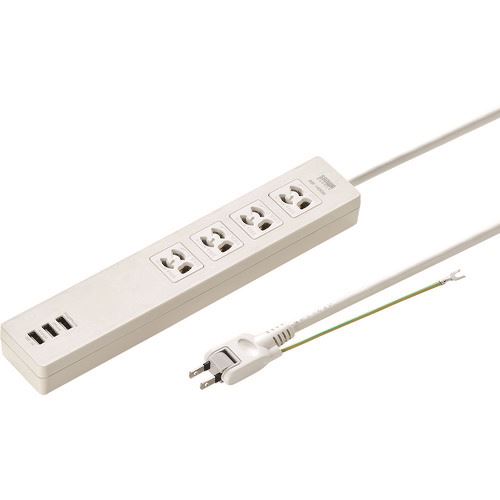 オレンジブック トラスコ中山　TRUSCOSANWA USB充電機能付きタップ 〔品番:TAPF37U2〕[ 注番:2033914]特長●USB充電機能付複合タップ合計出力3Aスマホとタブレット同時に充電が可能です。●USB充電機能付き（合...