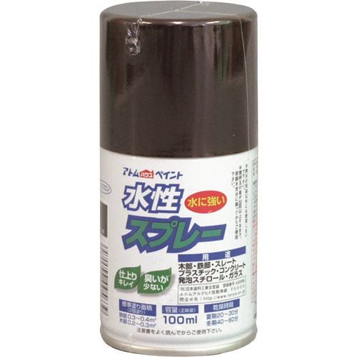 オレンジブック トラスコ中山　TRUSCOアトムペイント 水性スプレー 100ML こげ茶 〔品番:0000195639〕[ 注番:2048111]特長●霧が細かいので、誰でも綺麗に塗装ができます。●指が疲れにくい、軽いタッチのプッシュボタ...