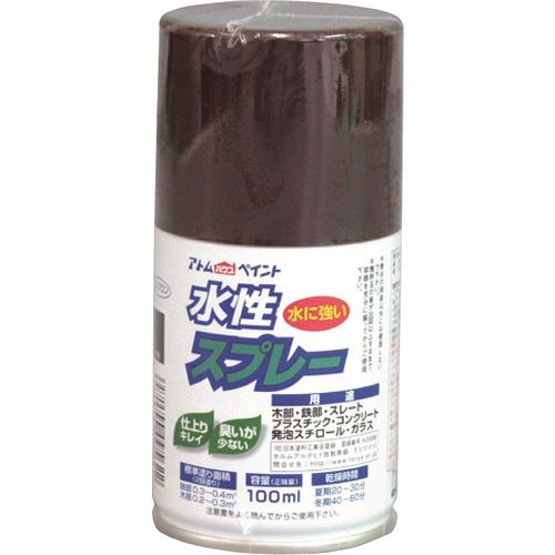 オレンジブック トラスコ中山　TRUSCOアトムペイント 水性スプレー 100ML さび色 〔品番:0000195622〕[ 注番:2049604]特長●霧が細かいので、誰でも綺麗に塗装ができます。●指が疲れにくい、軽いタッチのプッシュボタ...