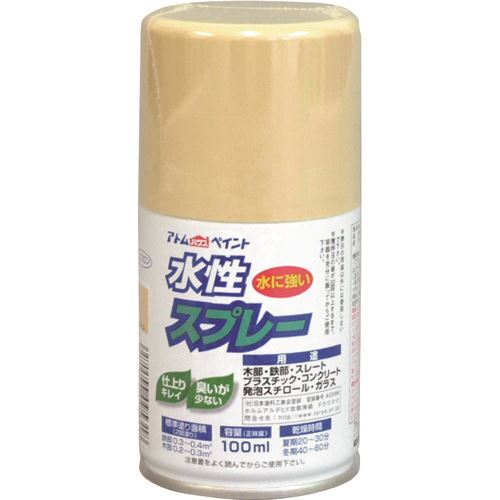 オレンジブック トラスコ中山　TRUSCOアトムペイント 水性スプレー 100ML クリーム 〔品番:0000109560〕[ 注番:2049641]特長●霧が細かいので、誰でも綺麗に塗装ができます。●指が疲れにくい、軽いタッチのプッシュボ...