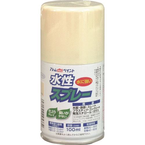オレンジブック トラスコ中山　TRUSCOアトムペイント 水性スプレー 100ML ベージュ 〔品番:0000109562〕[ 注番:2049647]特長●霧が細かいので、誰でも綺麗に塗装ができます。●指が疲れにくい、軽いタッチのプッシュボ...