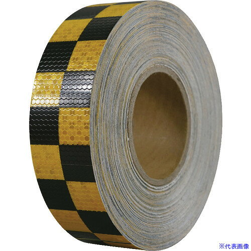 オレンジブック トラスコ中山　TRUSCOセーフラン 高輝度反射テープ 黄黒格子 幅50mm×50m 〔品番:14366〕[ 注番:2068991]特長●豊富なカラーバリエーションです。●カプセル構造により一般的な反射シートの約3倍の高輝度...