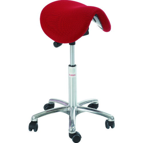 オレンジブック トラスコ中山　TRUSCOGlobal DALTON サドルチェア レッド 座高58〜77cm 〔品番:462074212〕[ 注番:2070862]特長●乗馬のような姿勢で、腰痛などを引き起こしにくい正しい姿勢で作業できま...