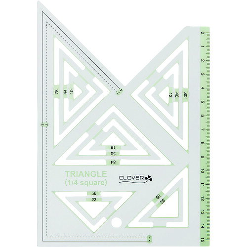 オレンジブック トラスコ中山　TRUSCOCLOVER ピーステンプレート直角三角形1/4 〔品番:58001〕[ 注番:2118355]特長●パターンと縫いしろが同時に描けるテンプレートです。●サイズ数は13種です。●ピースドキルトのお手...