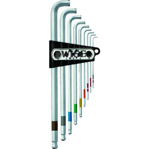 オレンジブック トラスコ中山　TRUSCOWISE ボ−ルレンチセット 9本組 〔品番:SBS2000〕[ 注番:2122626]特長●特に狭い場所で六角レンチを差し込めるように曲げ部分を短くしてあります。●ボールポイントを使う時は、補助ハ...