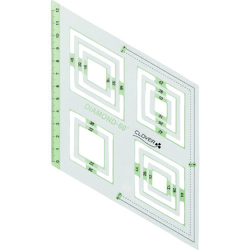 オレンジブック トラスコ中山　TRUSCOCLOVER ピーステンプレートひし形60° 〔品番:57996〕[ 注番:2150925]特長●パターンと縫いしろが同時に描けるテンプレートです。●サイズ数は11種です。●ピースドキルトのお手伝い...