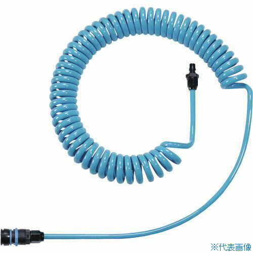 オレンジブック トラスコ中山　TRUSCOJOPLAX コイルホース 青 有効6M 〔品番:T1008J〕[ 注番:2151516]特長●伸びクセがつきにくい高耐久性・高信頼性コイルホースです。●樹脂製ジョイントを標準装備でエア工具との脱着...