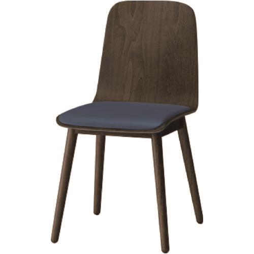 オレンジブック トラスコ中山　TRUSCOITOKI ノットワーク背座一体木脚チェア座パッド付 背座脚ラスティックビーチD・ウレタンレザーインディゴブルー 〔品番:KLL124DKDN2〕[ 注番:2151824]特長●knot Workは...