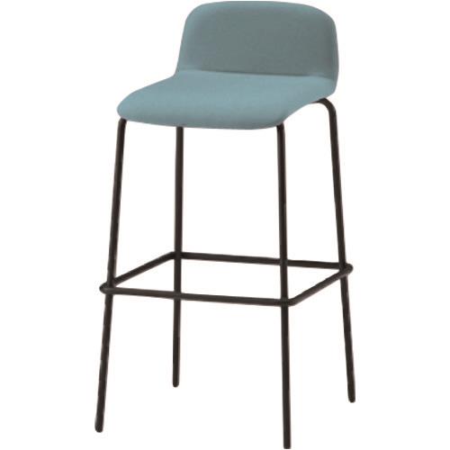 オレンジブック トラスコ中山　TRUSCOITOKI ノットワークハイチェア張りぐるみ 脚サテンブラック・布地ミストブルー 〔品番:KLL133C1T1S5〕[ 注番:2154930]特長●knot Workは、人と人、アイデアとアイデアを...