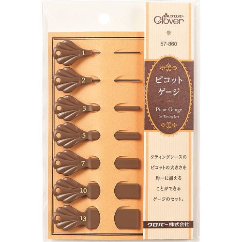 オレンジブック トラスコ中山　TRUSCOCLOVER ピコットゲージ 〔品番:57860〕[ 注番:2157192]特長●タティングレースのピコットの大きさを均一に揃えるゲージのセット。●1・2・3・5・7・10・13mm用の7種類のセッ...