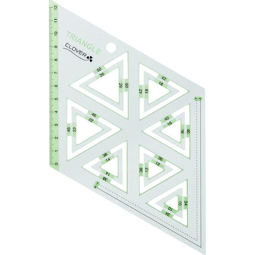 オレンジブック トラスコ中山　TRUSCOCLOVER ピーステンプレート正三角形 〔品番:57998〕[ 注番:2157250]特長●パターンと縫いしろが同時に描けるテンプレートです。●サイズ数は14種です。●ピースドキルトのお手伝い。お...
