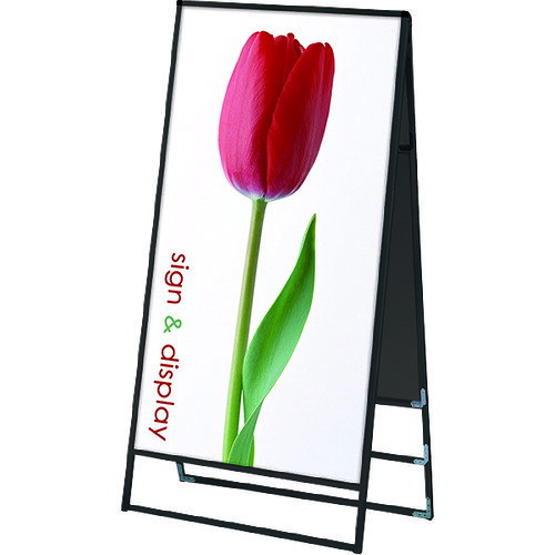 オレンジブック トラスコ中山　TRUSCOTOKISEI ブラックバリウススタンド看板 アルミ複合板タイプ 900×1800両面 〔品番:BVASKAP900X1800R〕[ 注番:2157720]特長●パネルがフレームと一体化したスタイリ...