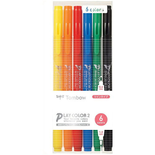 オレンジブック トラスコ中山　TRUSCOTombow 水性サインペン プレイカラー 6色セット 〔品番:GCB611〕[ 注番:2158083]特長仕様●芯径(mm)：0.4/1.2●色：6色仕様2●水性・染料インク材質/仕上セット内容/...