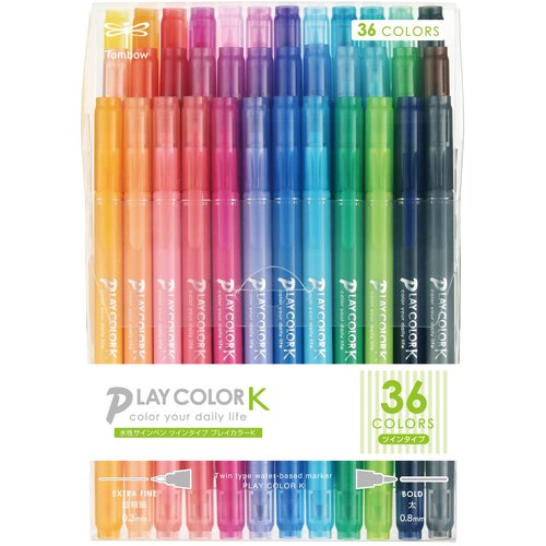 オレンジブック トラスコ中山　TRUSCOTombow 水性サインペン プレイカラーK 36色セット 〔品番:GCF013〕[ 注番:2158095]特長仕様●芯径(mm)：0.3/0.8●色：36色仕様2●水性・染料インク材質/仕上セット...
