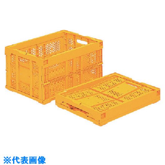 オレンジブック トラスコ中山　TRUSCOサンコー 折りたたみコンテナー 550530 オリコン40A(2) 44L イエロー 黄 〔品番:550530YE00〕[ 注番:2163704]特長●折りたたむことで保管スペースを1/4にまで縮小...