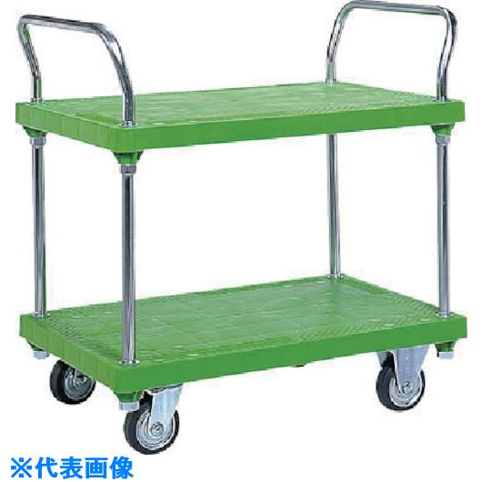 オレンジブック トラスコ中山　TRUSCOサンコー 樹脂製運搬車 805405 ハンドカー(両袖2段タイプ) 緑 〔品番:805405GR00〕[ 注番:2175558]特長●荷台が2段あるので、多くの荷物を1度に運ぶ事が可能です。仕様●均...