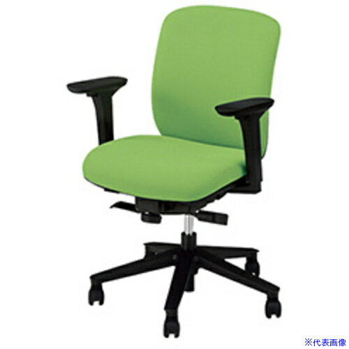 オレンジブック トラスコ中山　TRUSCONAIKI 事務用チェア グリーン 可動肘付 〔品番:VE511FAGR〕[ 注番:2177752]特長仕様●座幅(mm)：470●座奥行(mm)：445●座面高さ(mm)：420〜505●張地：布...