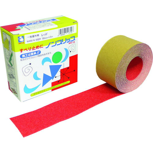 オレンジブック トラスコ中山　TRUSCONCA ノンスリップテープ 50×5m 赤 〔品番:NSP505R〕[ 注番:2179079]特長●簡単な施工で確実に足もとの滑りを止め安全度を高くします。●水や油がかかっても滑り止め効果が変らず凹...