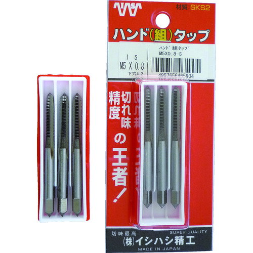 オレンジブック トラスコ中山　TRUSCOIS パック入 SKSハンドタップ メートルねじ・並目 【3本組】 3M0.6 (3本入) 〔品番:PSHT3MX0.6S〕[ 注番:2184796]特長●一般的なタップで、あらゆる方面で使用されて...