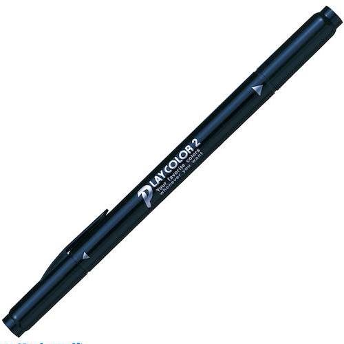 オレンジブック トラスコ中山　TRUSCOTombow 水性サインペン プレイカラ-2 黒 〔品番:WSTP33〕[ 注番:2196692]特長●細書き用はつぶれにくい特殊プラスティック芯です。●小さな文字もキレイに書けます。●太書き用は特...