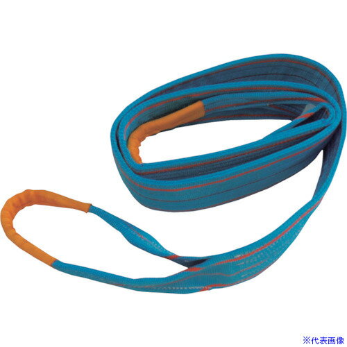 オレンジブック トラスコ中山　TRUSCOTESAC ブルースリング(JIS3等級・両端アイ形)荷重6.3t 全長2.0m 〔品番:3E200X2〕[ 注番:2203515]特長●高強力ポリエステル原着糸を使用し、ナイロンに比べ荷重をかけた...