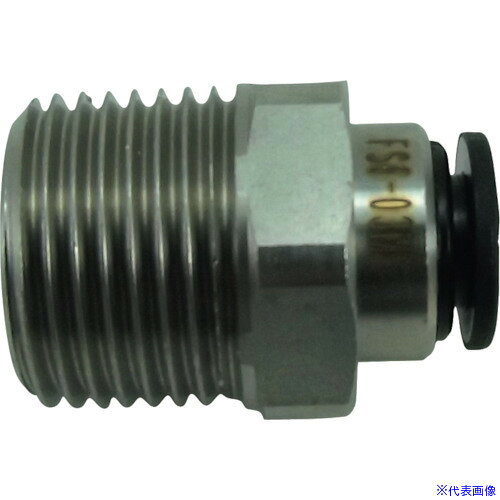 オレンジブック トラスコ中山　TRUSCOチヨダ ファイブSUSメイルコネクタ 6mm・R3/8 〔品番:FS603M〕[ 注番:2229293]特長仕様●適合チューブ外径D(mm)：6●接続口径：R3/8●六角対辺(mm)：17●流体温度...
