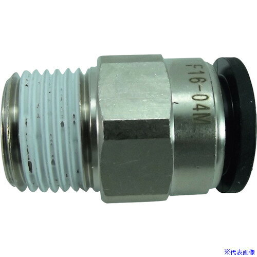 オレンジブック トラスコ中山　TRUSCOチヨダ ファイブメイルコネクタ 16mm・R1/2 〔品番:F1604M〕[ 注番:2230232]特長●PBT樹脂を採用し、スパッタ等の延焼事故を防止。●空気圧汎用型継手では初の軽量化を実現。仕様...