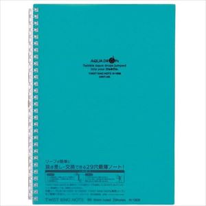オレンジブック トラスコ中山　TRUSCOLIHIT ツイストノート 青緑 セミB5−29穴 〔品番:N160828〕[ 注番:2275823]特長●リングノートの進化形で、綴じ具が開いてリーフの交換ができます。●水面に落ちる水滴をイメージ...