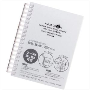 オレンジブック トラスコ中山　TRUSCOLIHIT ツイストノート＜厚型＞ 乳白 A6−17穴 〔品番:N16651〕[ 注番:2275865]特長●キラキラ光る水玉をイメージしたAQUA　DROPsシリーズです。●リーフをやぶることなく...