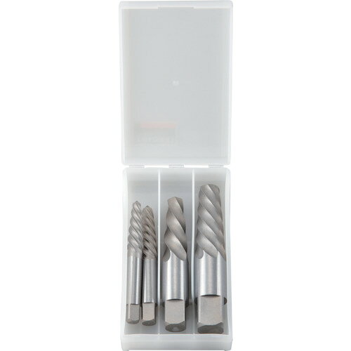 オレンジブック トラスコ中山　TRUSCOTRUSCO エキストラクターセット ラセン型 4本組 プラケース入 〔品番:EXS1821〕[ 注番:2319462]特長●ねじ穴の中で折れ込んだボルトも、ねじ穴を傷めずに抜き取れます。用途●折れ...