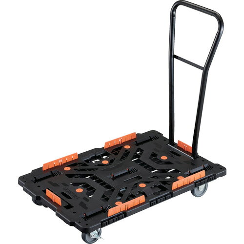 オレンジブック トラスコ中山　TRUSCOTRUSCO 連結式樹脂製平台車 ビートル 900X600 自在3輪 内2輪ストッパー付 脱着式ハンドル付 コボレ止めセット付 〔品番:BT900KJ3S2HE100〕[ 注番:2358983]特長...