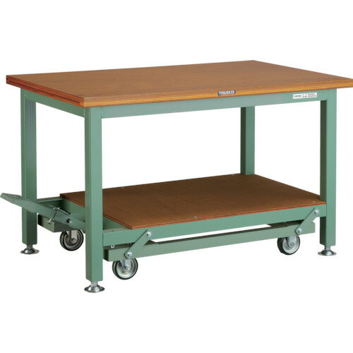 オレンジブック トラスコ中山　TRUSCOTRUSCO 重荷重作業台移動式(3000kg)TWC型 1200X750XH740 基本タイプ グリーン色 〔品番:TWC1200〕[ 注番:2406080]特長●本体は構造用鋼管、圧延鋼材で、接...