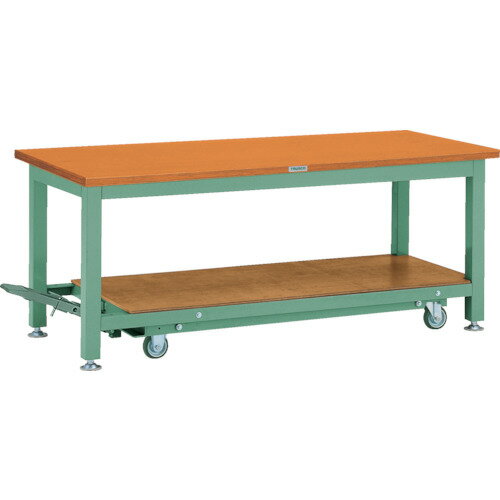 オレンジブック トラスコ中山　TRUSCOTRUSCO 重荷重作業台移動式(3000kg)TWC型 1800X750XH740 基本タイプ グリーン色 〔品番:TWC1800〕[ 注番:2406144]特長●本体は構造用鋼管、圧延鋼材で、接...