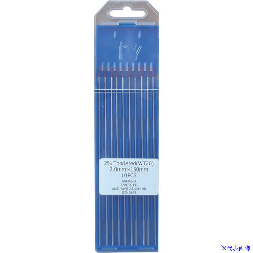 オレンジブック トラスコ中山　TRUSCOマイト トリウム入電極2.0mm×150mm(10本) 〔品番:WT202.0〕[ 注番:2503463]特長●トリウム入りタングステン電極です。用途●先端を尖らせ、TIGトーチヘッドに装着する仕様...