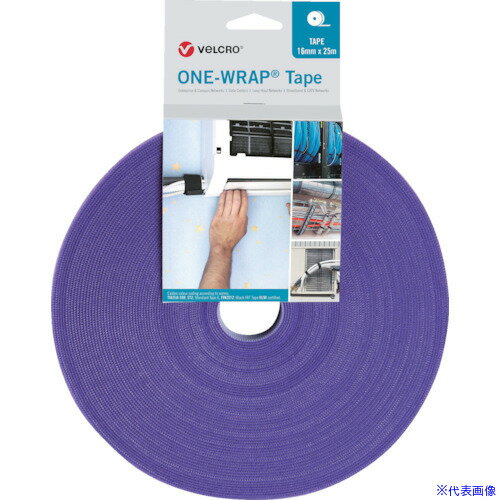 オレンジブック トラスコ中山　TRUSCOVelcro 【売切廃番】ヴェルクロ[[R上]] ONE−WRAP[[R上]] テープ 幅25mm×長さ25m 紫 〔品番:VELOW64159〕[ 注番:2503630]特長●TIA/EIA 59...
